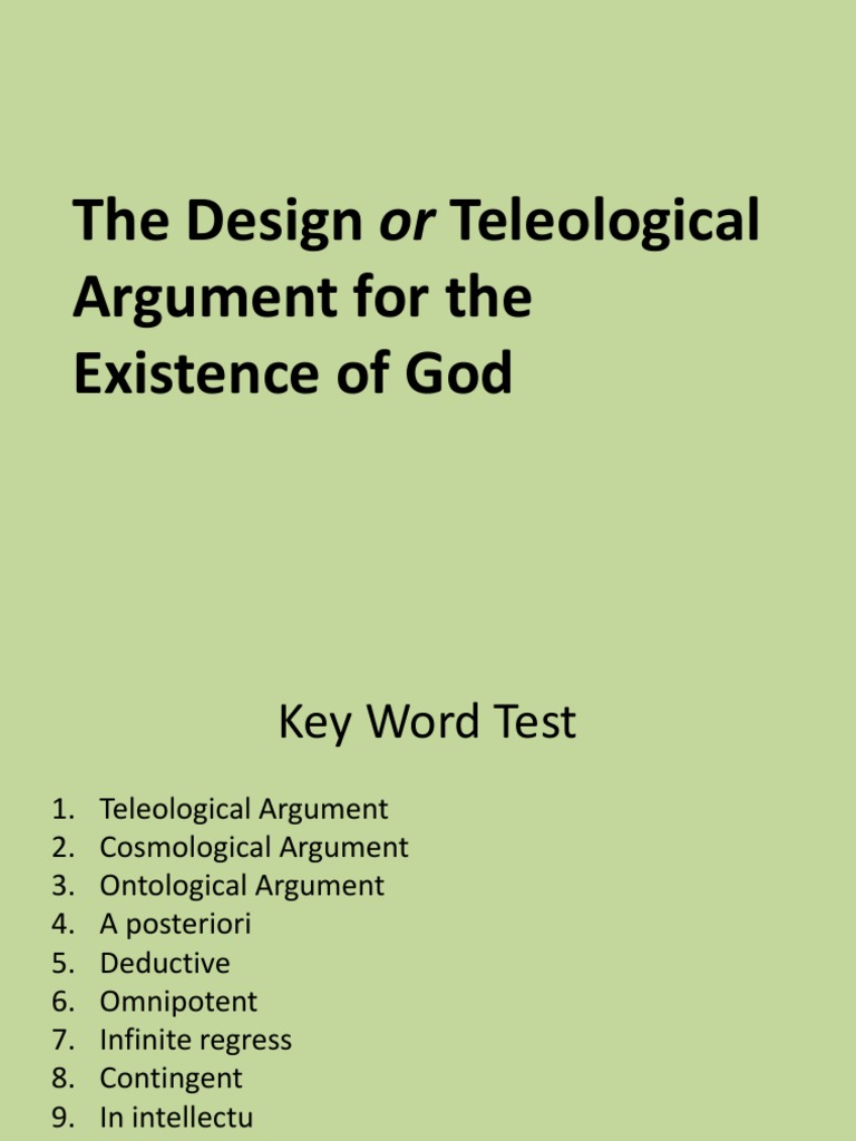Teleological Argument Explained | PDF | Intelligent Design | Argument