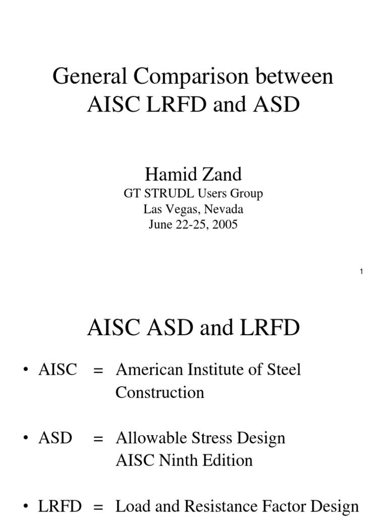 ASD Vs LRFD Comparison | PDF | Structural Load | Buckling