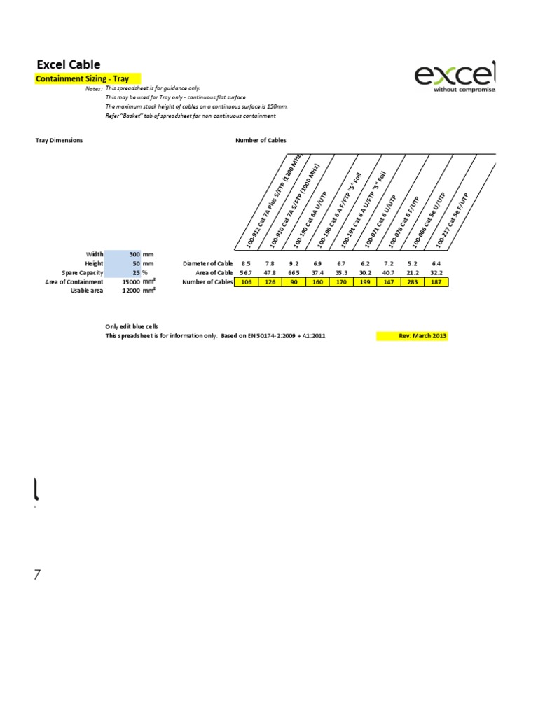 Excel Cable Containment Sizing Guide | PDF | Mains Electricity | Cable