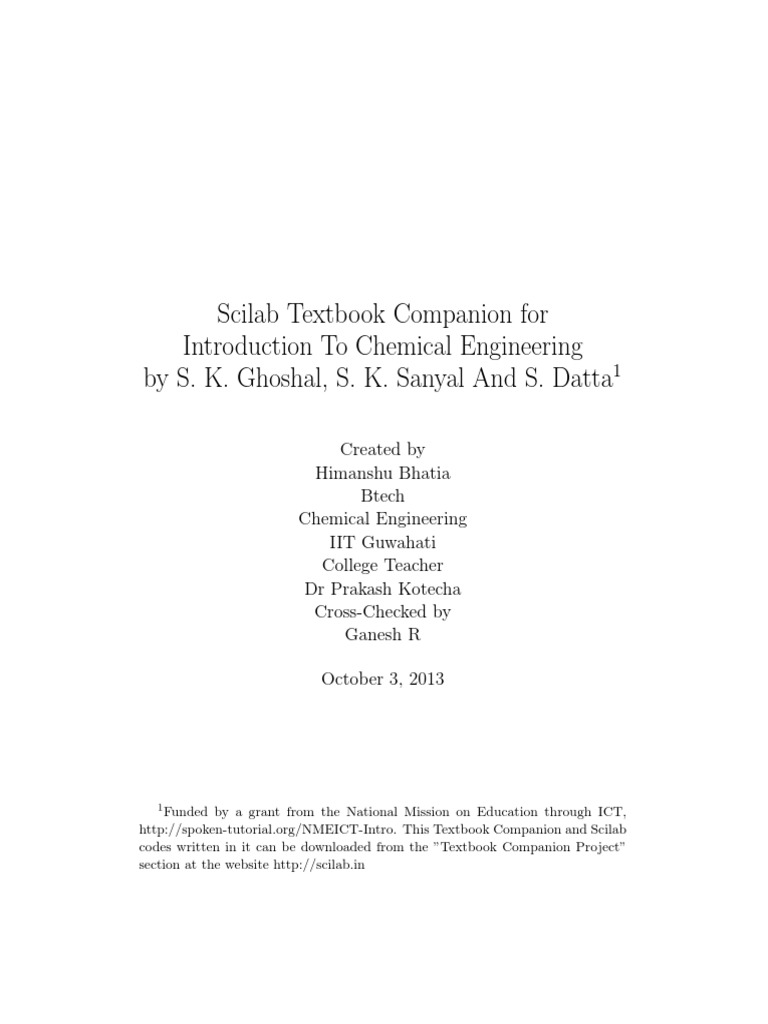 Introduction To Chemical Engineering | PDF | Fluid Dynamics | Chemical ...