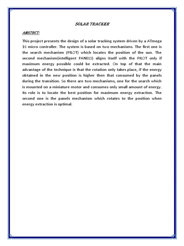 Solar Tracking System Design with ATmega16 | PDF