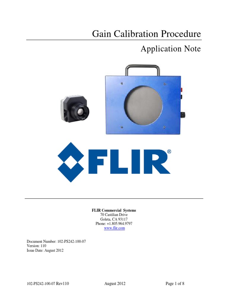 FLIR Gain Calibration Note | PDF | Camera | Graphical User Interfaces