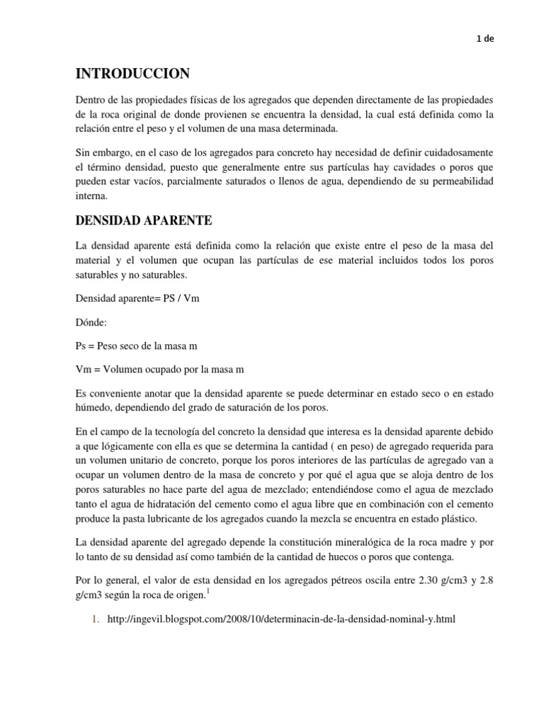 Informe #6 (Densidad Aparente Suelta y Compactada y Densaidad Max ...
