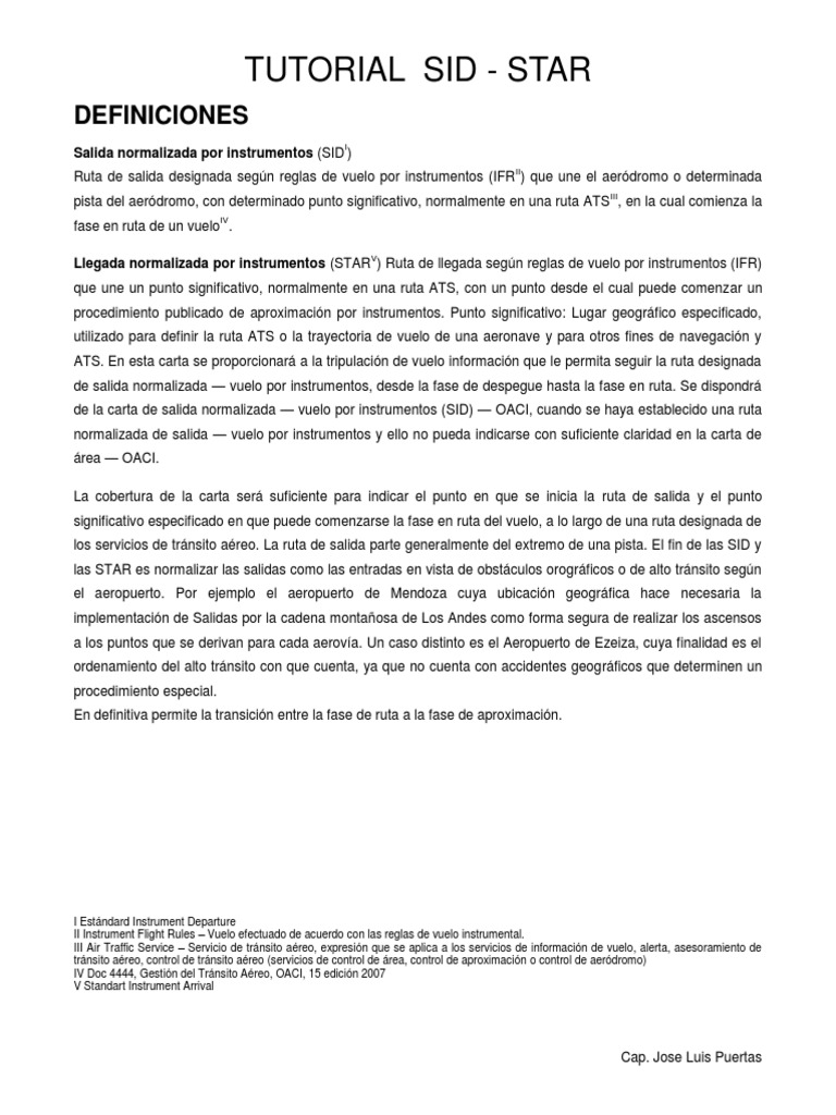 Tutorial Sid Star | PDF | Reglas de vuelo por instrumentos | Aeropuerto