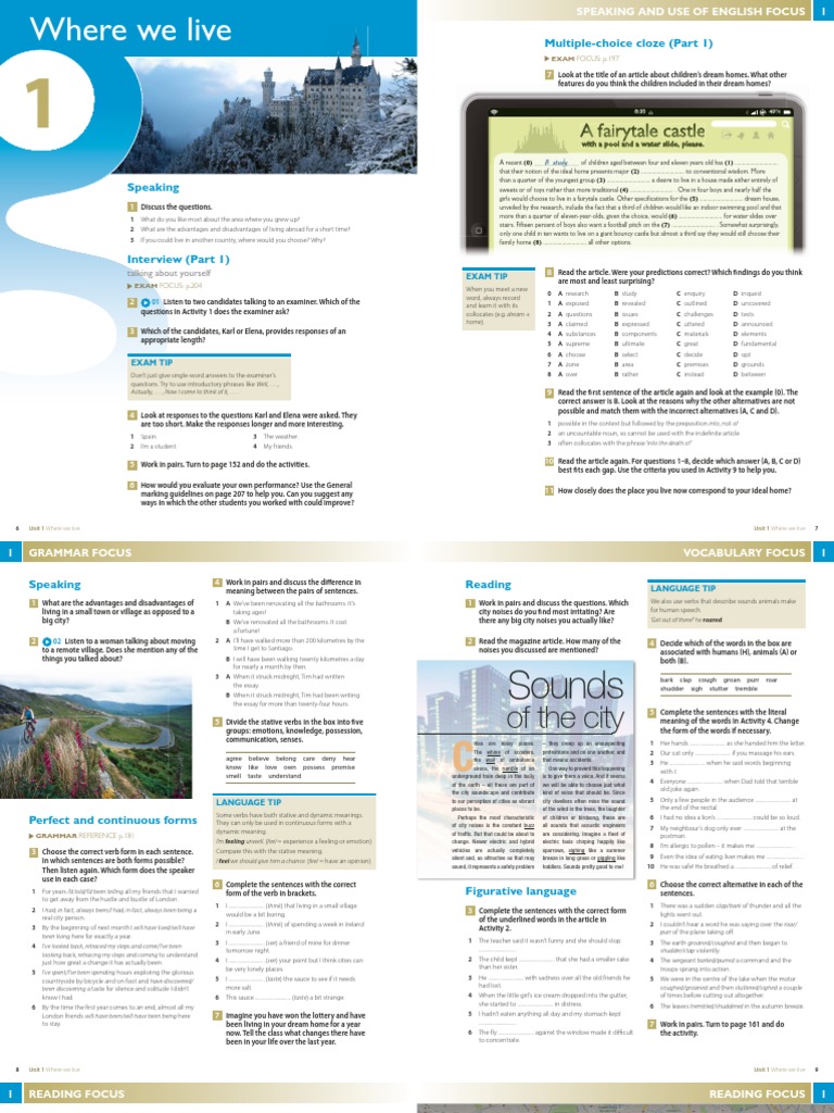 Advanced Course Book Unit 1 PDF | PDF | Taxicab | Test (Assessment)