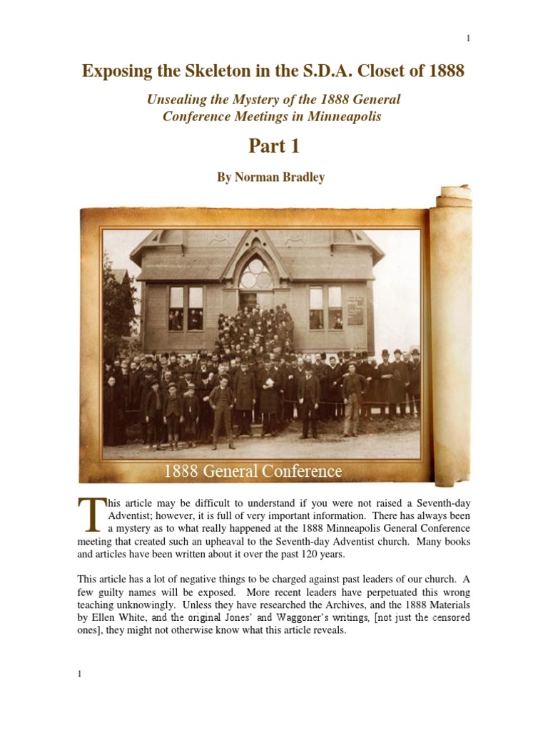 Unveiling 1888 S.D.A. Conference Truths | PDF | Seventh Day Adventist ...