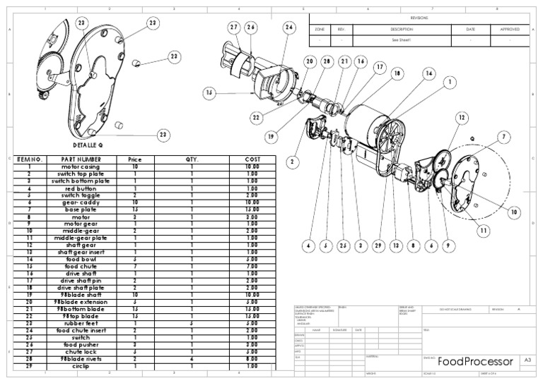 Food Processor Parts List | PDF
