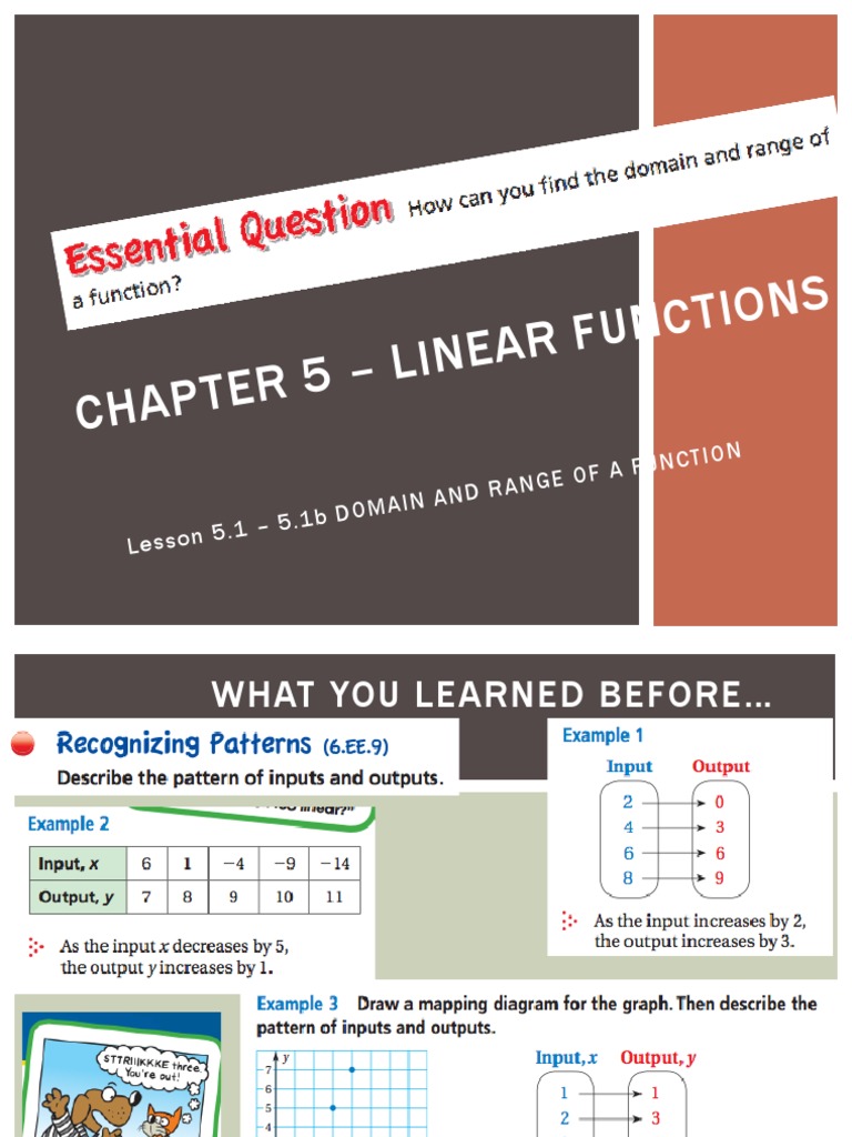 Lesson 5.1-5.1b - Domain Range & Functions | PDF