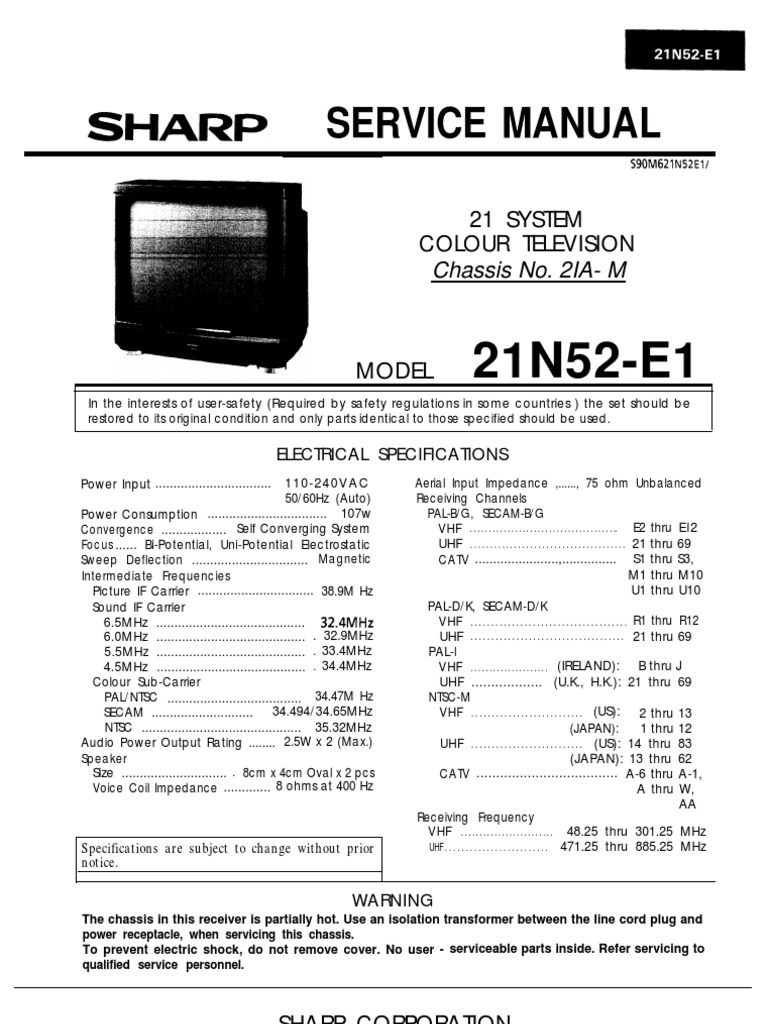 Service Manual: Sharp | PDF | Electronics | Electrical Engineering