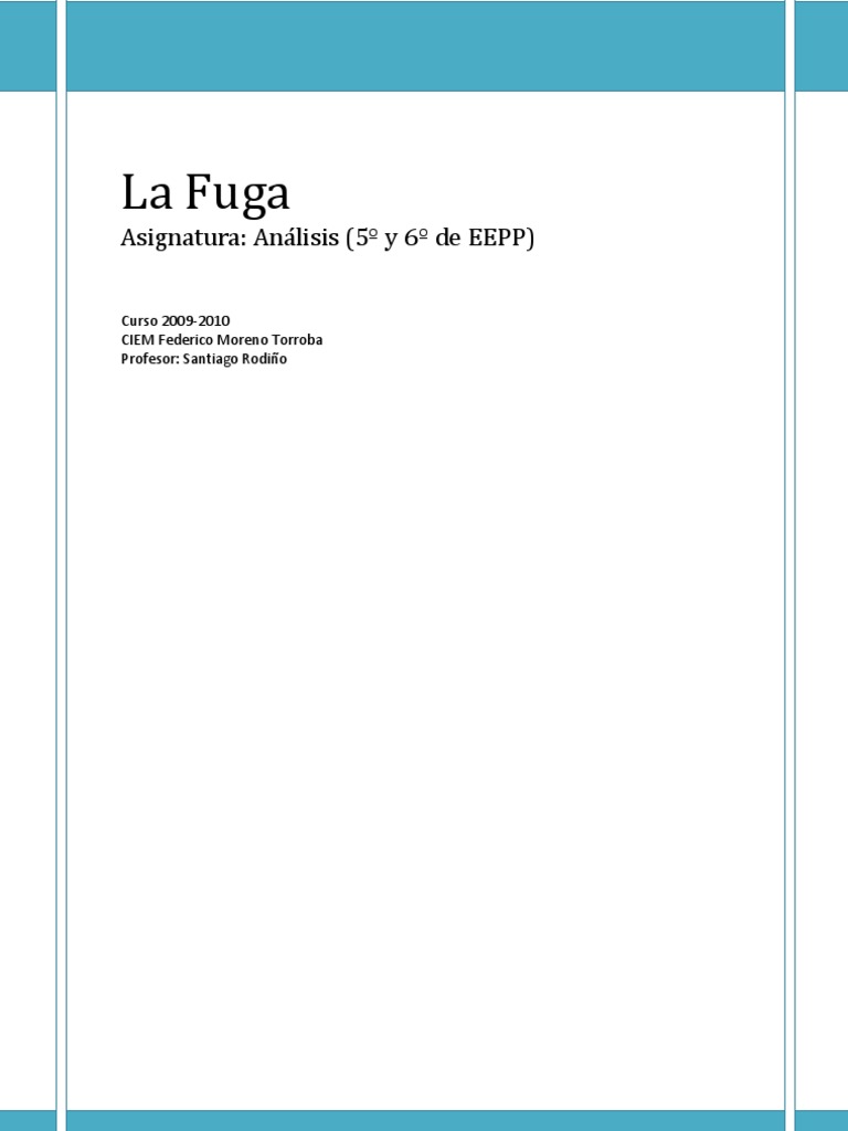 Análisis de la Fuga Musical | PDF | Musicología | Formas musicales