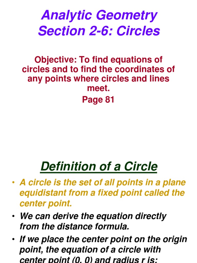 Equation of A Circle | PDF | Circle | Equations