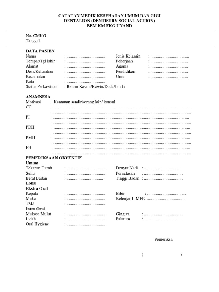 Kertas Anamnesa | PDF