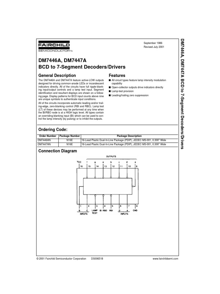 Datasheet - 74LS47 - Decodificador BCD para 7 Segmentos | PDF | Input/Output | Electronic Circuits