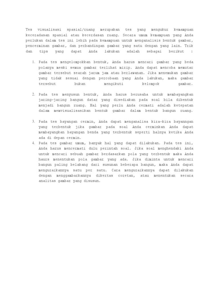 Tes Visualisasi Spasial | PDF