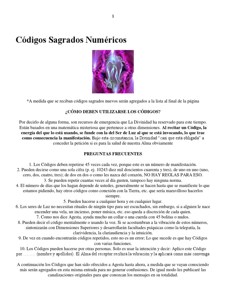 Códigos Sagrados Numéricos para Sanación | PDF | Salud y bienestar ...