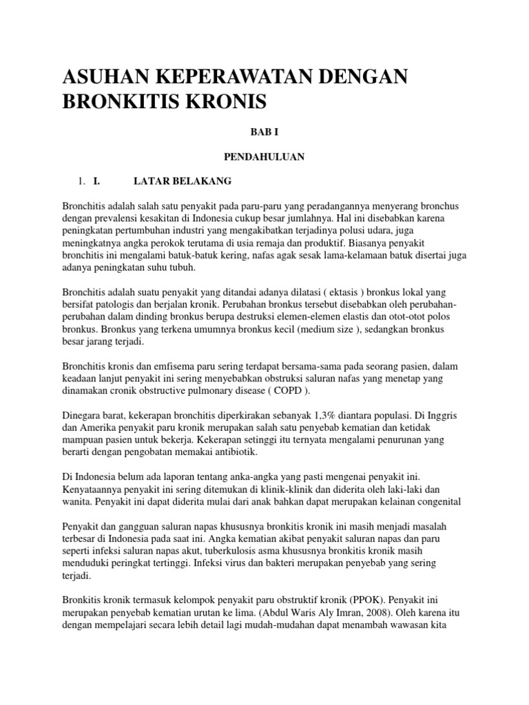 Asuhan Keperawatan Dengan Bronkitis | PDF | Ilmu Sosial | Pengembangan Diri