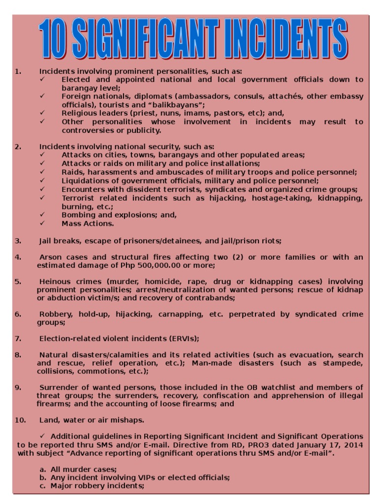 10 Significant Incident | PDF