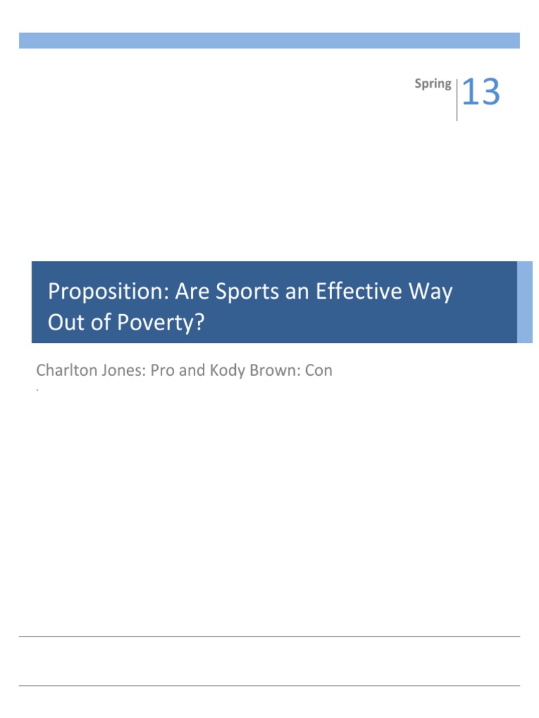 Sports as a Pathway from Poverty | PDF | Supplemental Nutrition ...