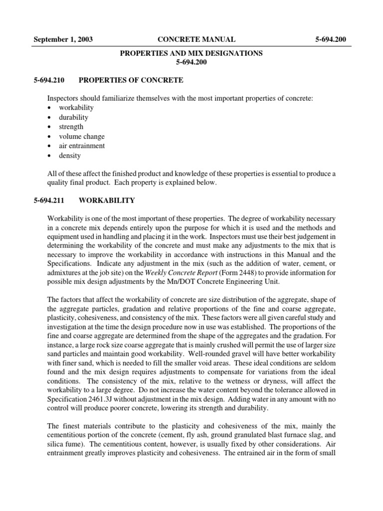 Chapter 2 concrete manual | Concrete | Building