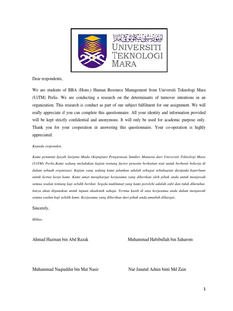Turnover Intention Questionnaire | PDF