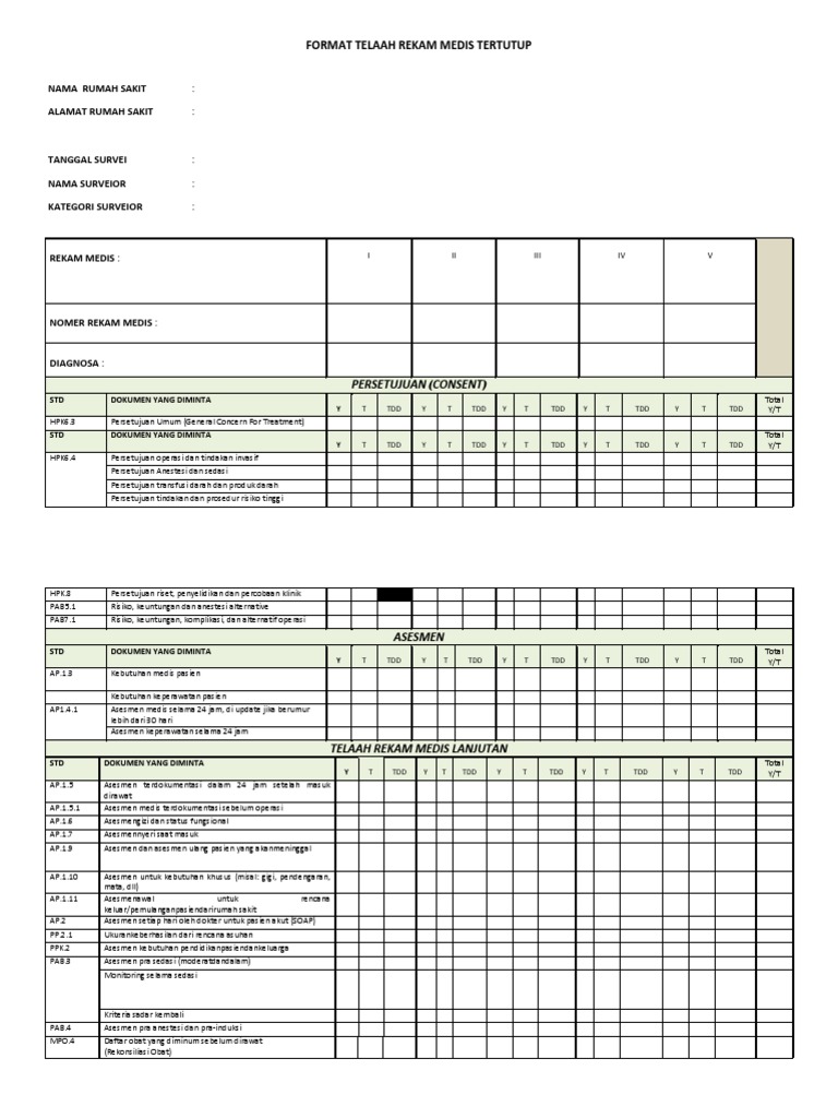 Master Format Telaah RM Tertutup | PDF
