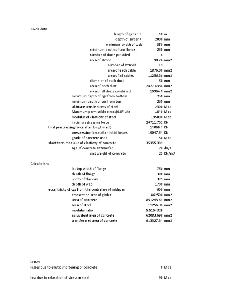 Cable Profiling For Prestressed Concrete Beam | PDF | Prestressed ...