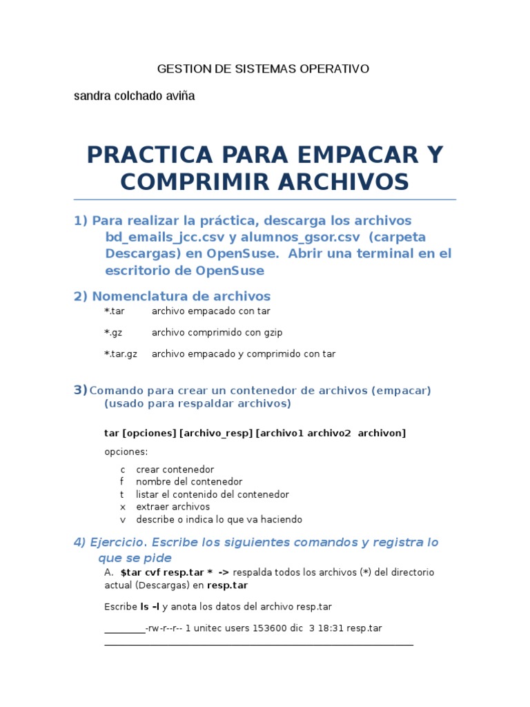 Practica Empacar y Desempacar | PDF | Archivo de computadora | Software ...