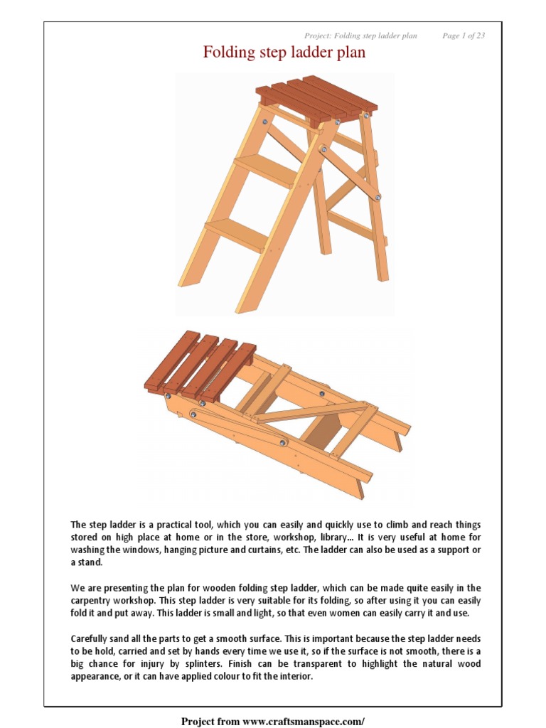 DIY Folding Step Ladder Plans | PDF