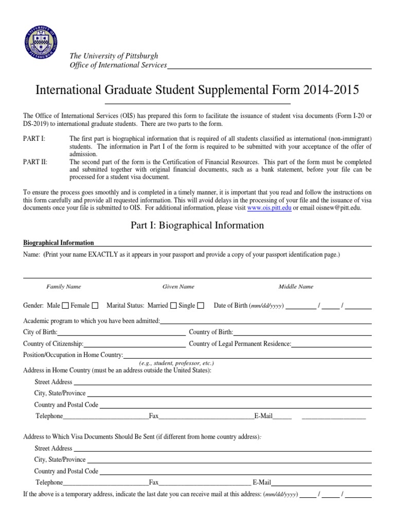 Graduate Supplemental Form 2151 | PDF | Travel Visa | Further Education