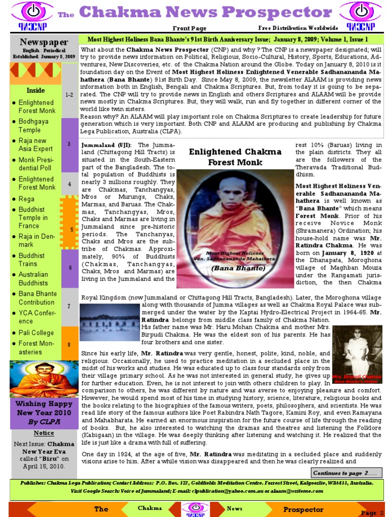 Chakma New Year and Bana Bhante's Legacy | PDF | Noble Eightfold Path ...