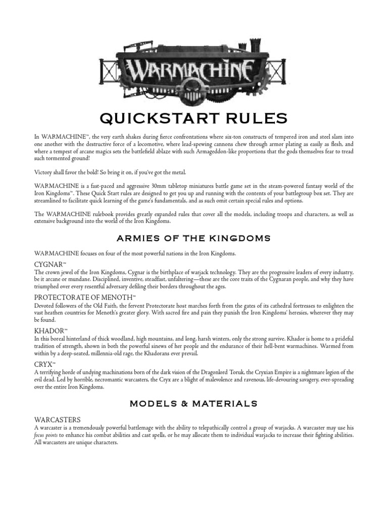 Quickstart Rules 1.3 | PDF