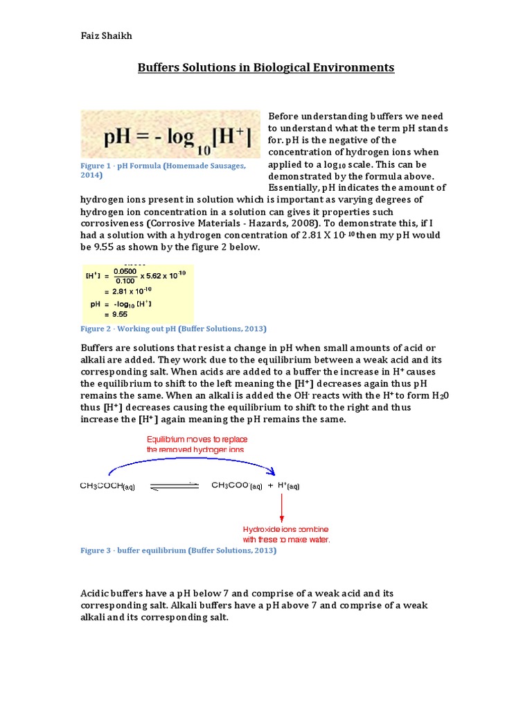 Buffers Solutions in Biological Environments | PDF | Buffer Solution | Ph