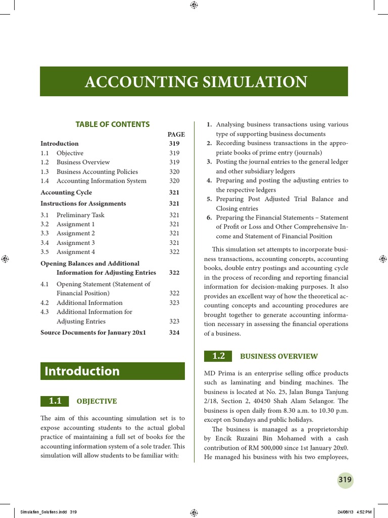 Accounting Simulations | PDF | Debits And Credits | Corporate Jargon