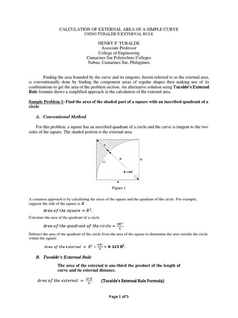External Area Calculation Methods | PDF | Area | Circle