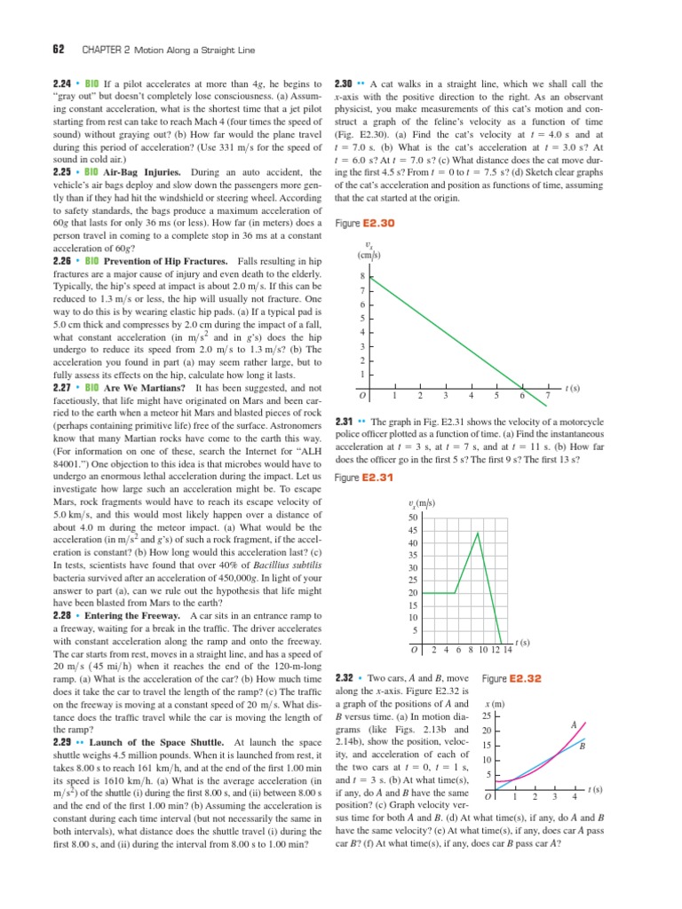 Physics I Problems PDF | PDF | Mars | Acceleration
