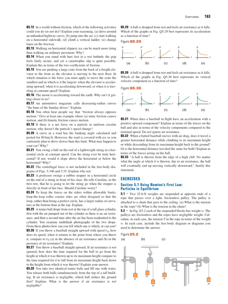 Physics I Problems PDF | PDF | Tension (Physics) | Friction