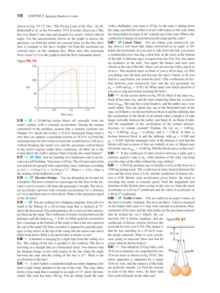 Physics I Problems PDF | PDF | Rocket | Force