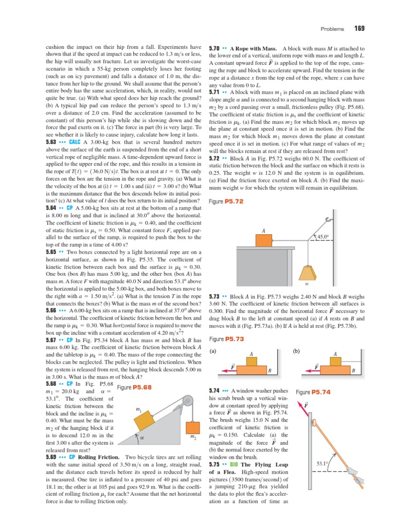 Physics I Problems PDF | PDF | Force | Friction