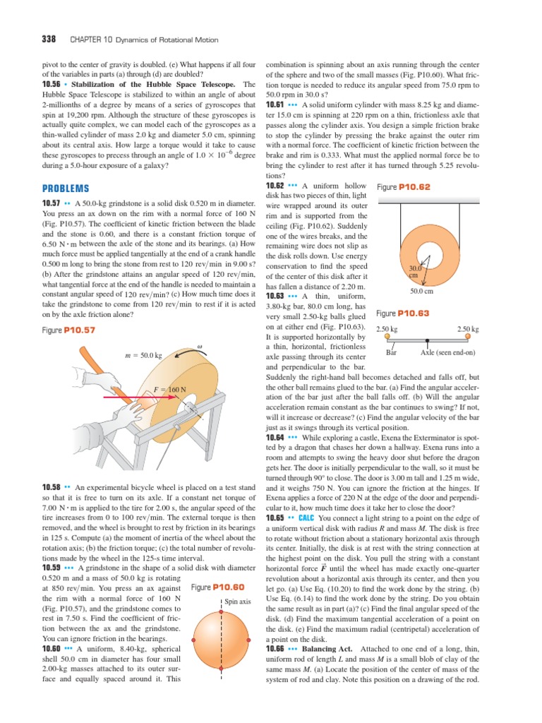 Physics I Problems PDF | PDF | Rotation Around A Fixed Axis | Gyroscope