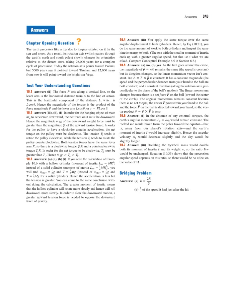 Physics I Problems (110).pdf | Rotation Around A Fixed Axis | Torque