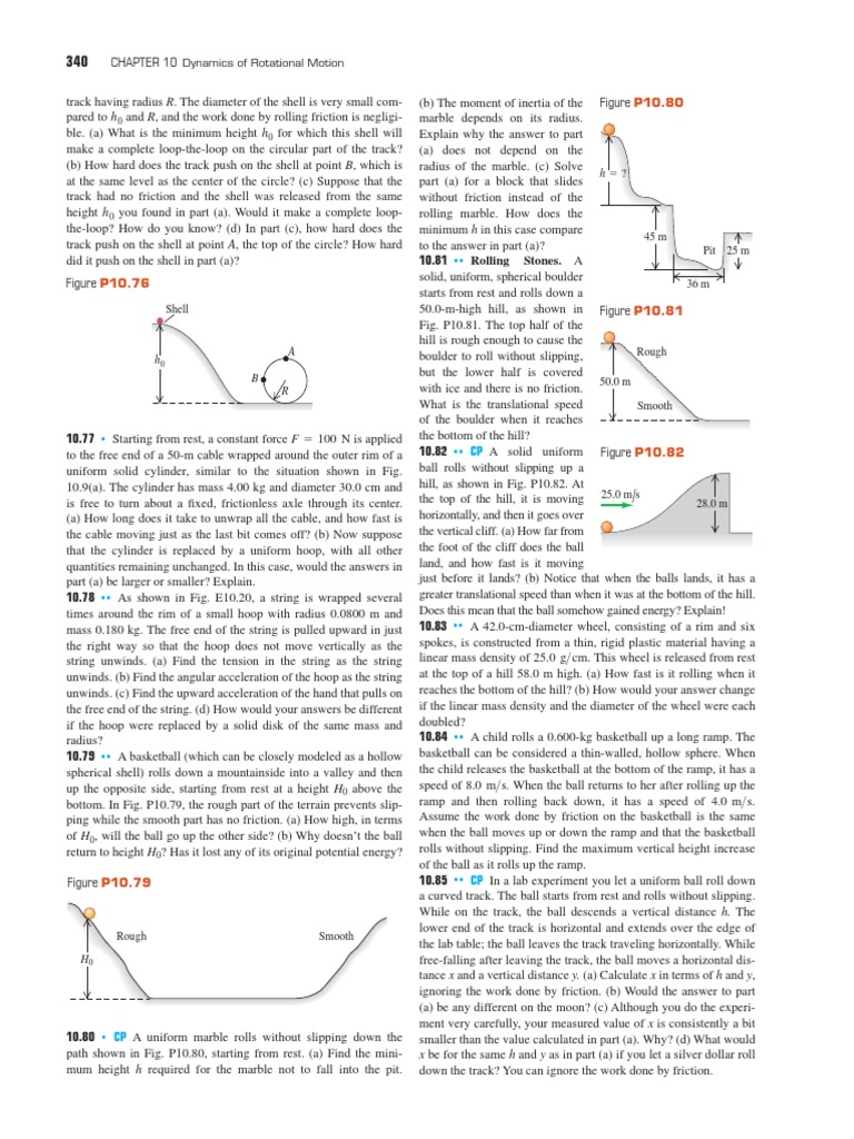 Physics I Problems PDF | PDF | Friction | Mass
