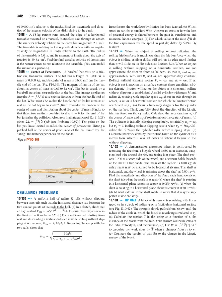 Physics I Problems | Download Free PDF | Rotation Around A Fixed Axis | Friction