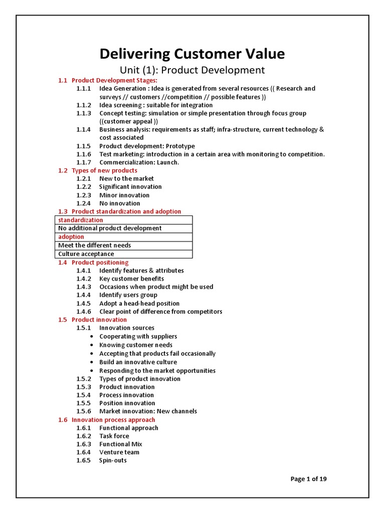 Delivering Customer Value in Marketing | PDF | New Product Development ...
