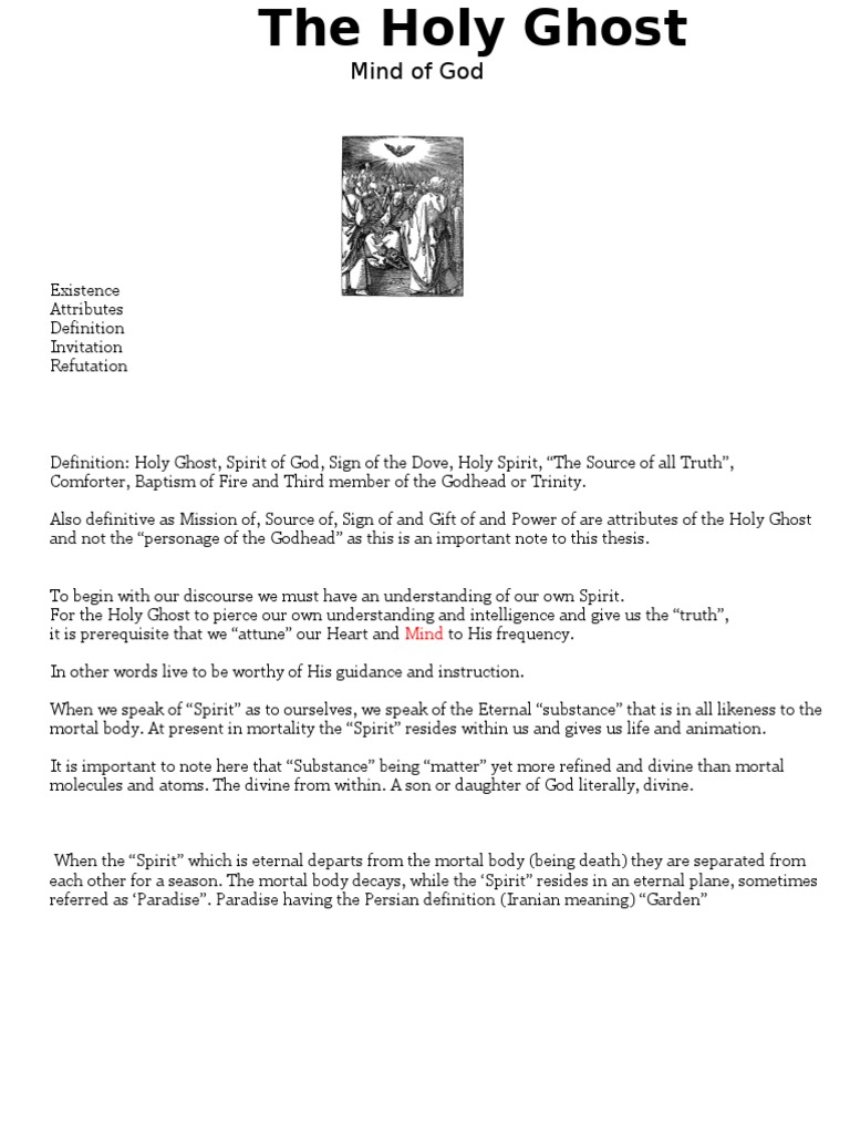 The Holy Ghost-Mind of God | PDF | God In Mormonism | God The Father