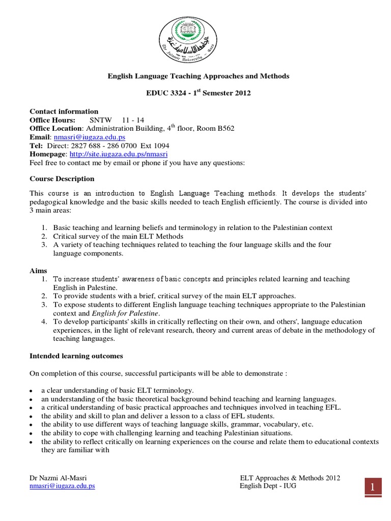 TEFL Content Units 1-8-20121 | PDF | Language Education | Second Language