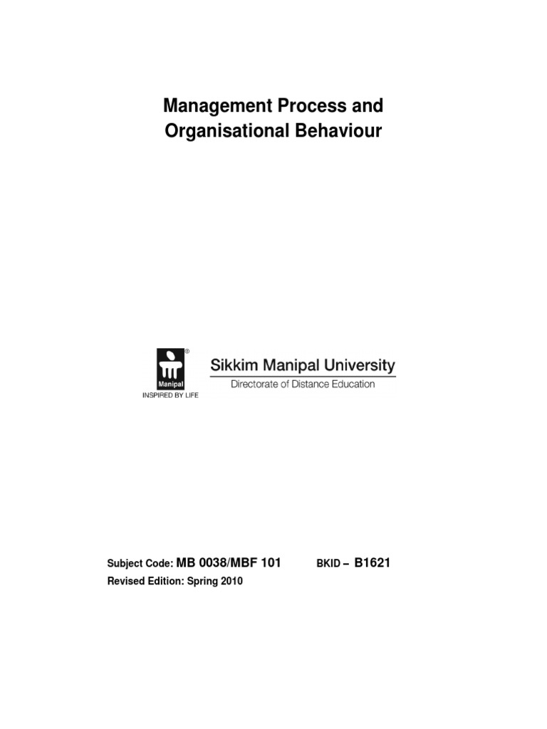 Management Process and Organisational Behaviour Explained | PDF ...