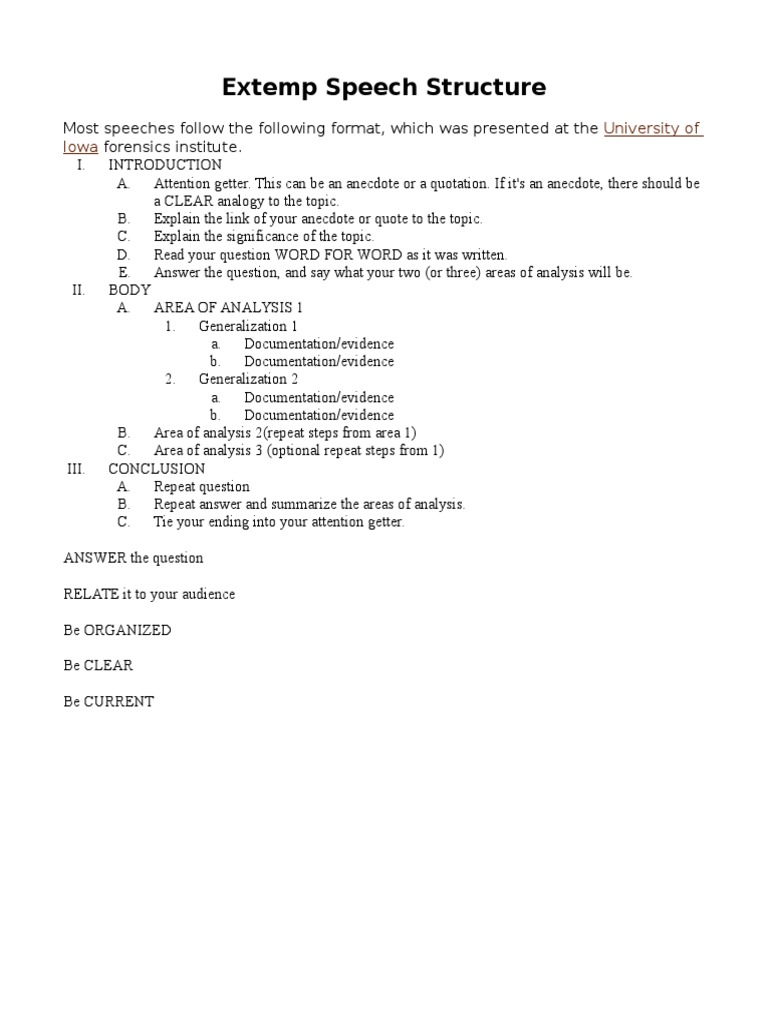 Extemp Speech Structure | The New York Times | Newspapers