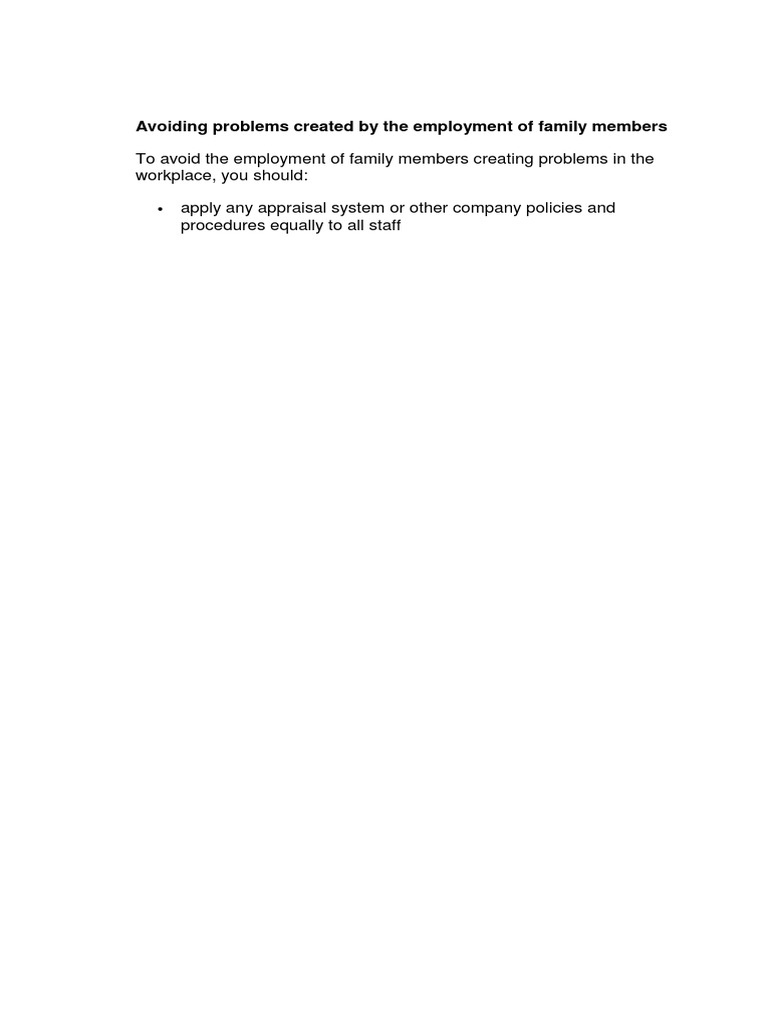 Avoiding Nepotism Issues at Work | PDF | Business