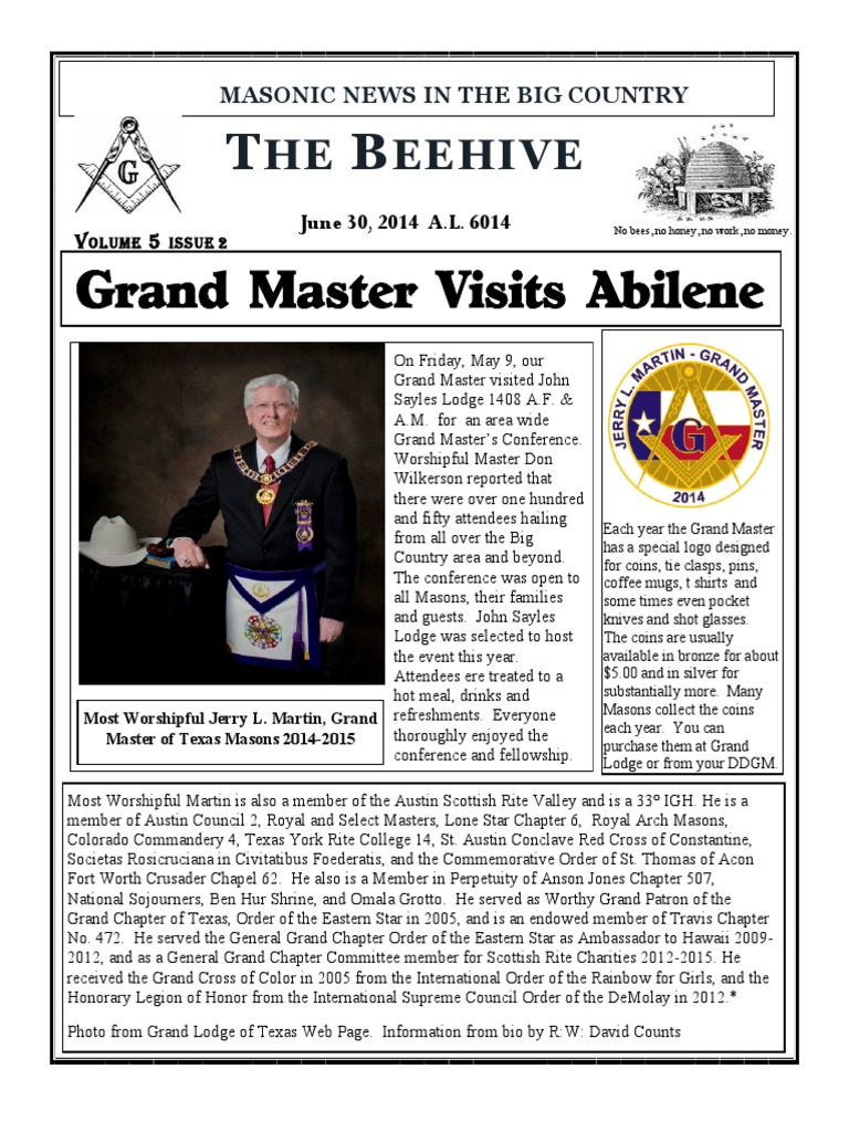 Beehive June Rev 3 | PDF | Freemasonry | Masonic Lodge