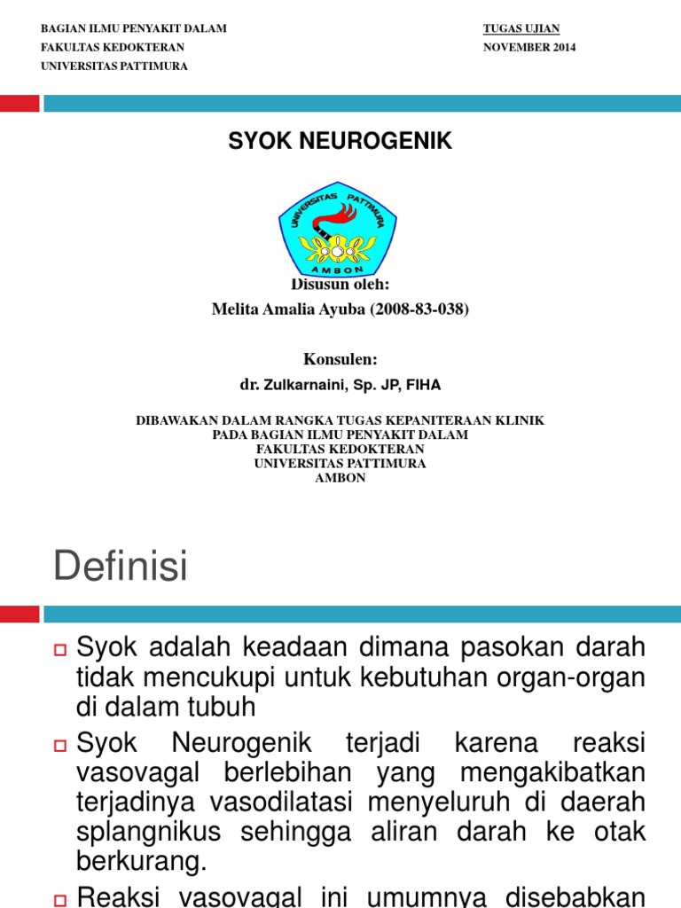 Syok Neurogenik | PDF